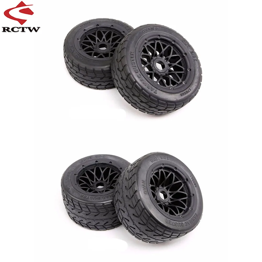 Thicken On-road Tire Front & Rear Wheel Tyre Assembly For 1/5 Hpi Km ...