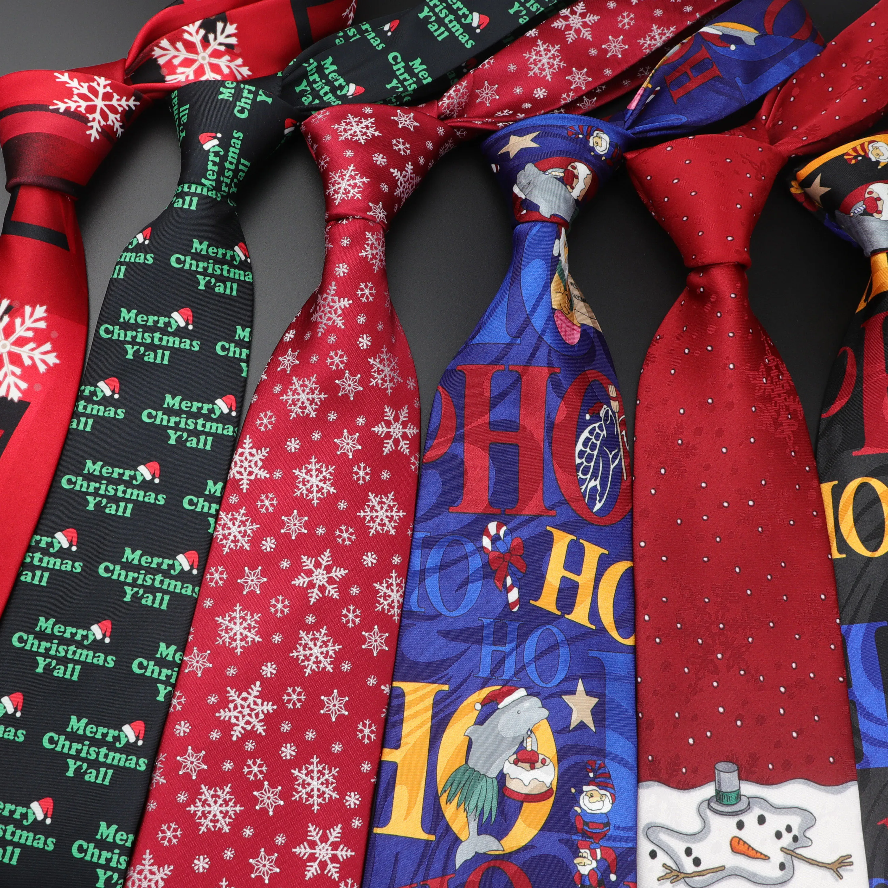 Neck Tie Snowman | Christmas Ties - Red Tie 8cm 10cm Men's Green ...