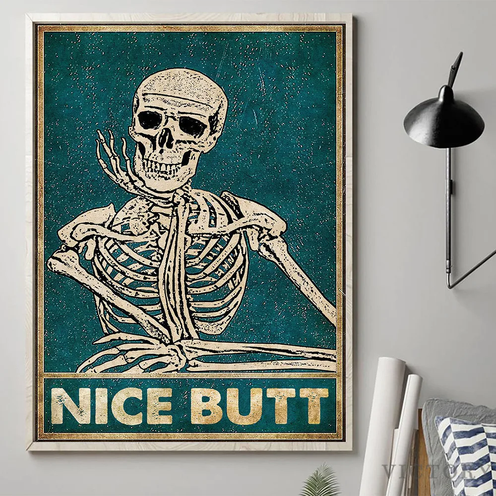 Prints Funny Skeleton Poster Home decor Wall Decor Wal hangings DGTL225 ...