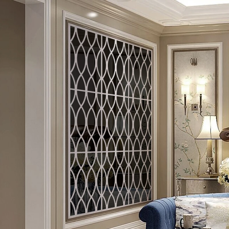 60*30cm Mirror Geometric Pattern Ceiling and Wall Self Adhesive ...