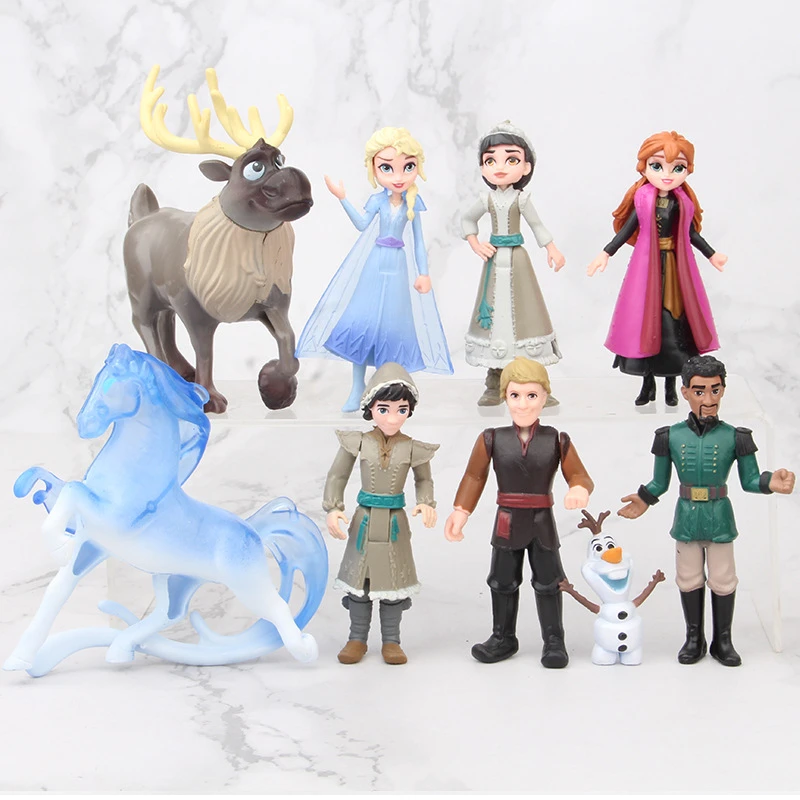 DISNEY Frozen 2 Cartoon Figure Dolls Snow Queen Elsa Anna Olaf Kristoff ...