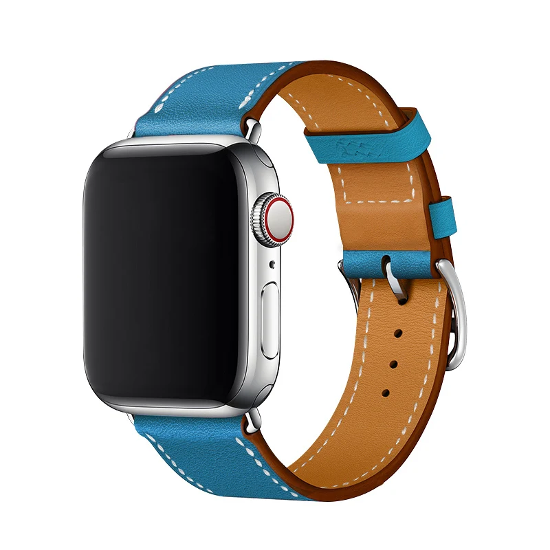 DIMU ремешок из натуральной кожи для iWatch 40 мм 44 мм спортивный ...