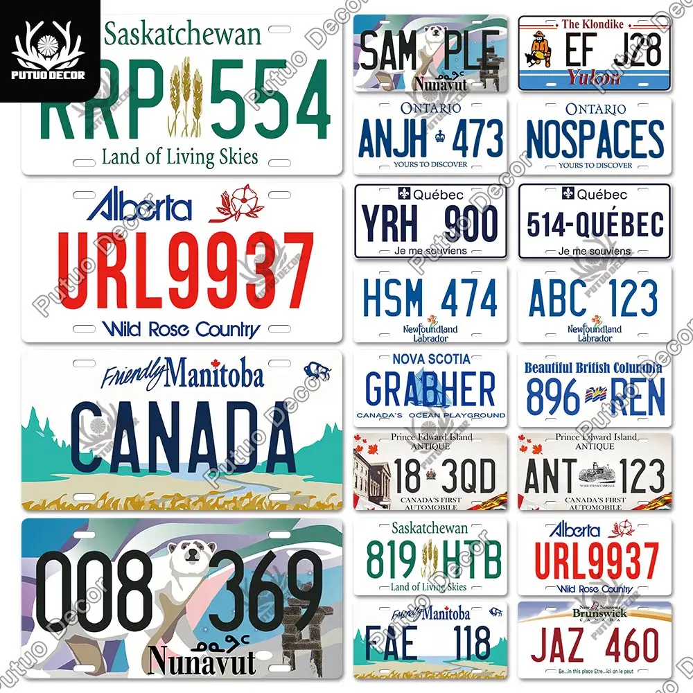 Putuo Decor Plaque d'Immatriculation du Canada en Métal, Vintage ...