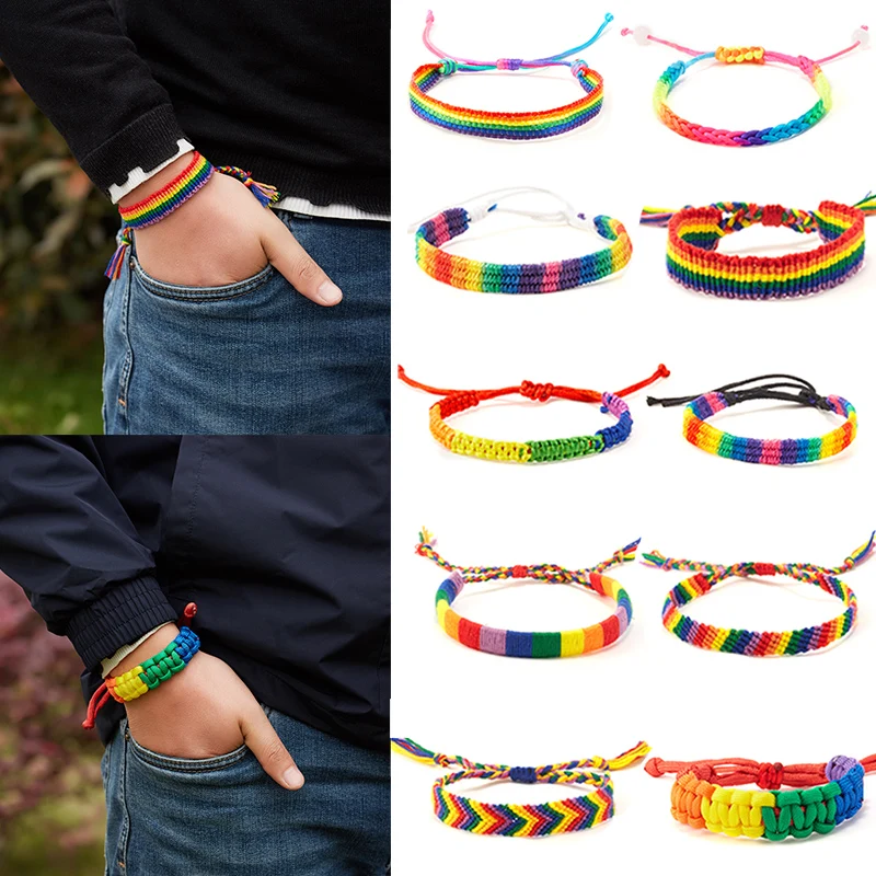 Charm-LGBT-Rainbow-Rope-Bracelets-For-Couple-Pride-Gay-Women-Men ...