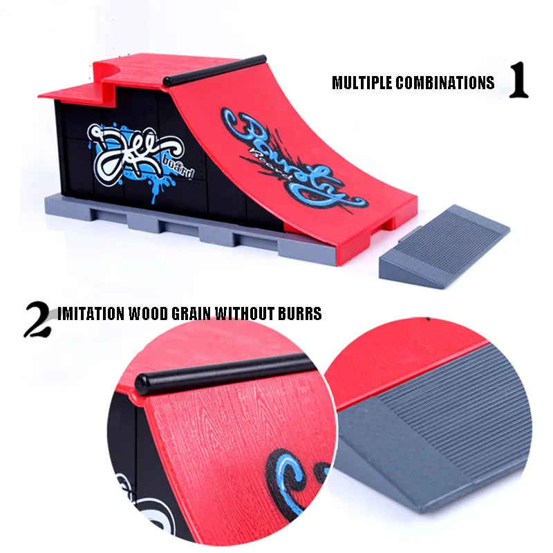 Kids Finger Skateboard Set Skate Park Ramp Parts Mini Fingerboard Kit ...