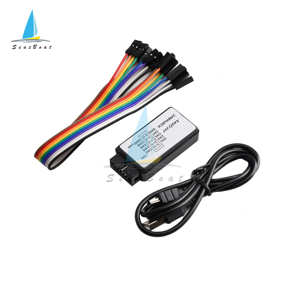 USB Logic Analyzer 24MHz 8 Channel 24M/seconds Logic Analyzer Debugger ...