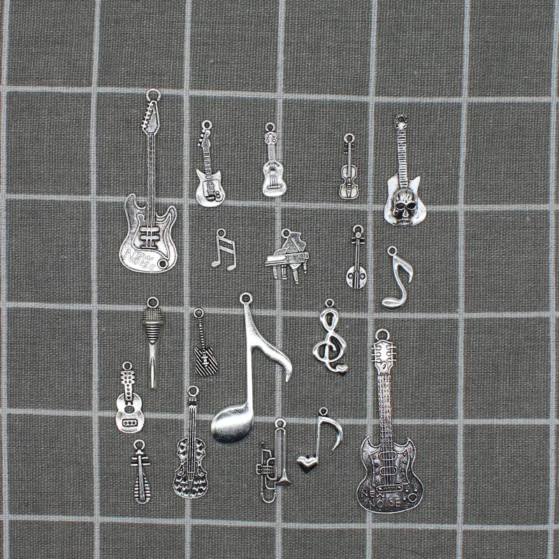 10pcs-Mixing-Musical-Instrument-Pendants-Mixed-Alloy-Music-Note-Guitar ...