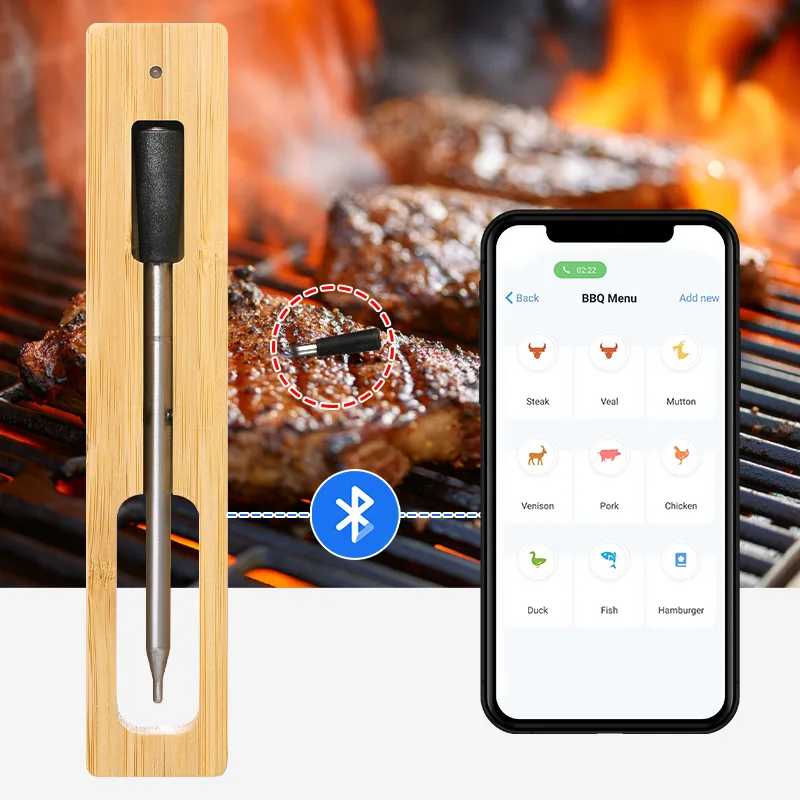 Automatically-Alarm-Steak-Food-Thermometer-Meat-Roast-Chicken-Smart ...