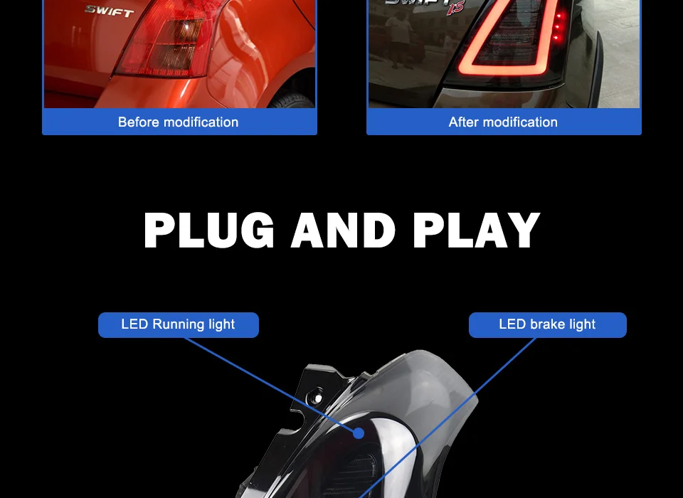 Car Styling For Suzuki Swift Tail Lights 2004-2017 Swift Led Tail Light ...