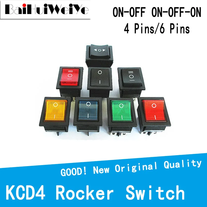 KCD4-Rocker-Switch-2-3-Position-4-6-Pins-Electrical-Equipment-With ...