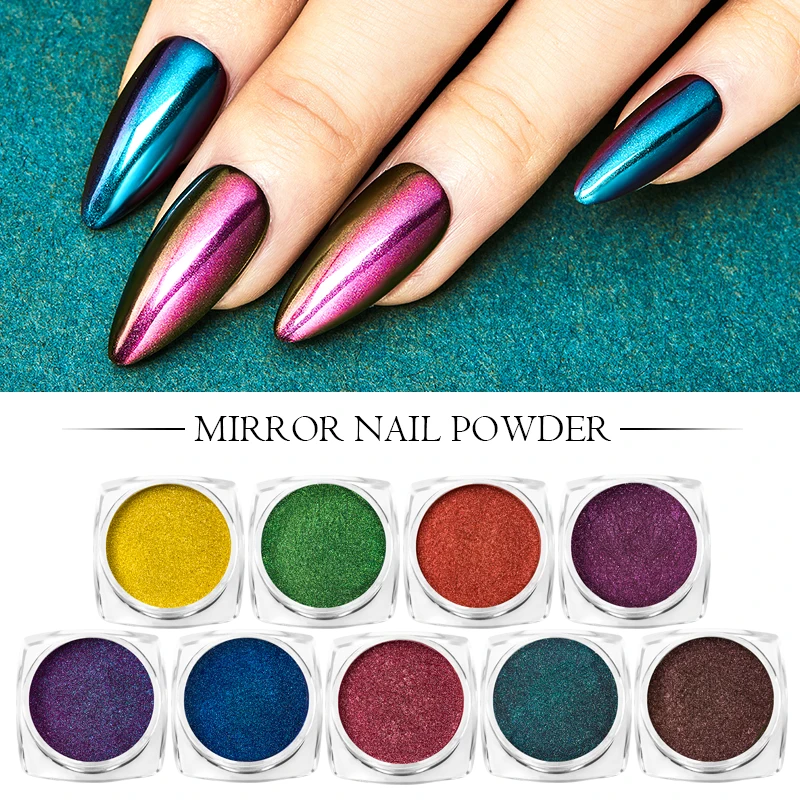 1 Box Mirror Powder Nail Pigment Sequins Rose Gold Silver Champagne ...