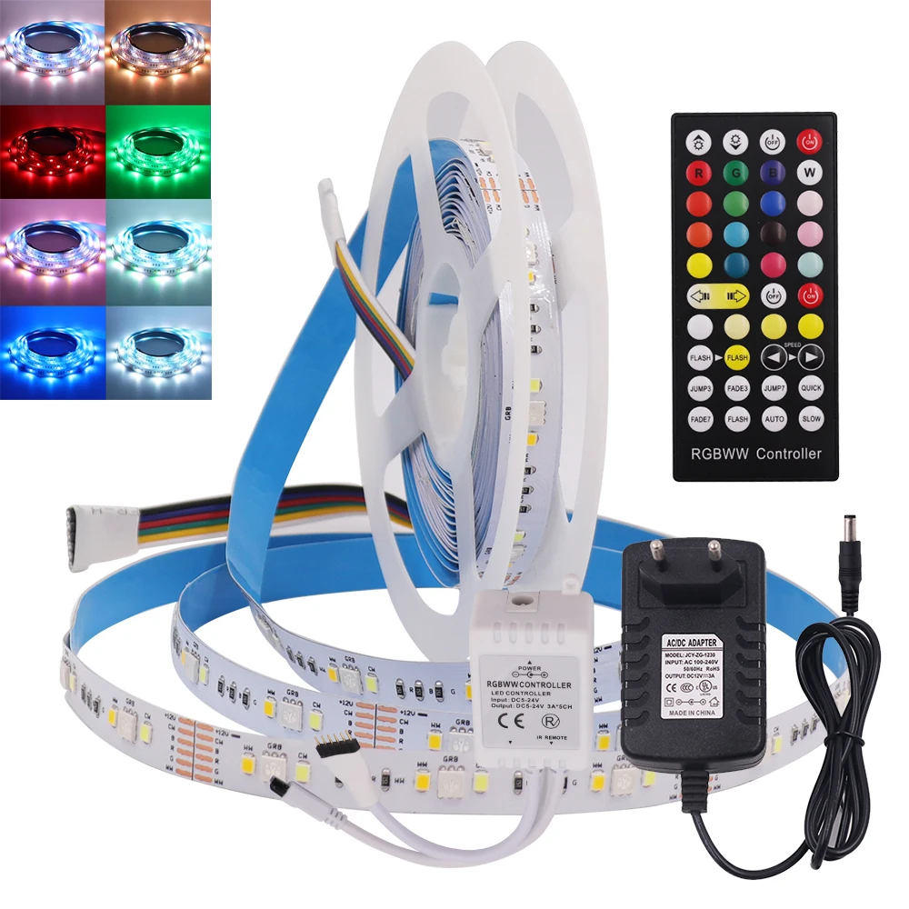 DC 12V RGBCCT(RGB + WW + CW) LED Strip SMD 5050 2835 5M 450LEDS Led ...