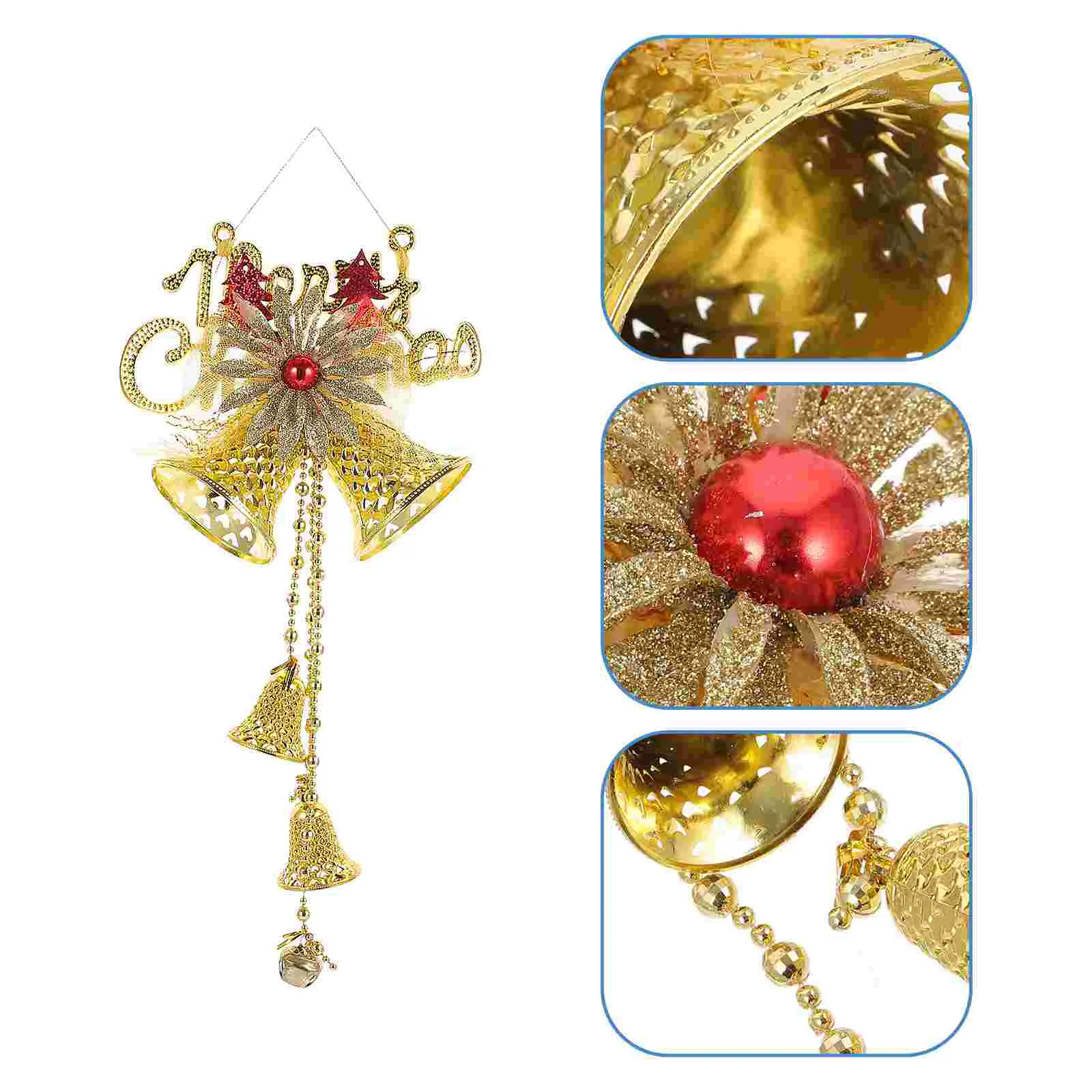 1pc Christmas Decorative Hanging Bell Pendant Festival Wall Hanging ...