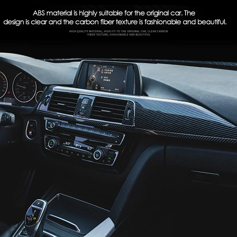 Carbon Fiber Center Console Air Outlet Panel Trim Instrument Panel Trim for BMW 3 Series 320Li ...