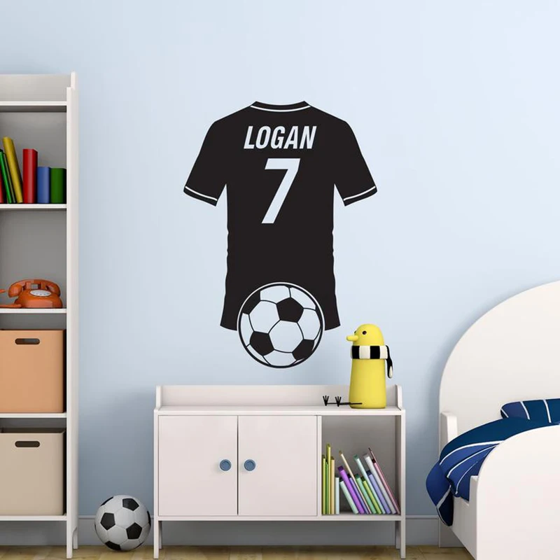 Personalized Soccer Wall Decal - Custom Name Football Sticker - Soccer ...