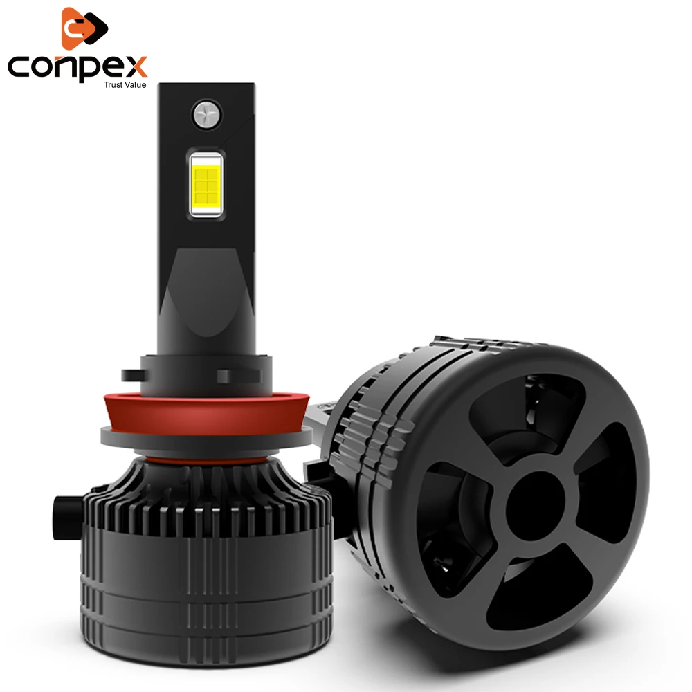 Conpex H11 LED 9012 HIR2 الصمام العلوي H1 LED لمبة H7 H4 HB2 9003 9005 ...