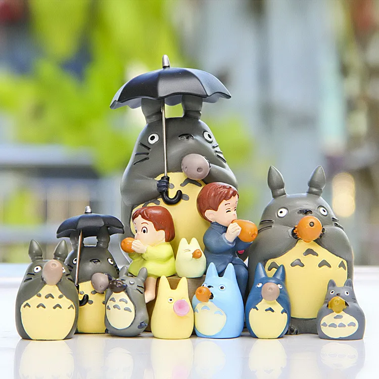 Ghibli figuras de acción de Totoro Blow Xun, 12 estilos, adorno de ...