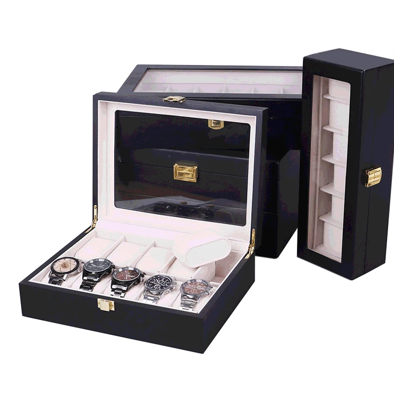 Wooden-Watch-Box-Organizer-6-10-Slots-Wristwatch-Stand-Storage-Holder ...