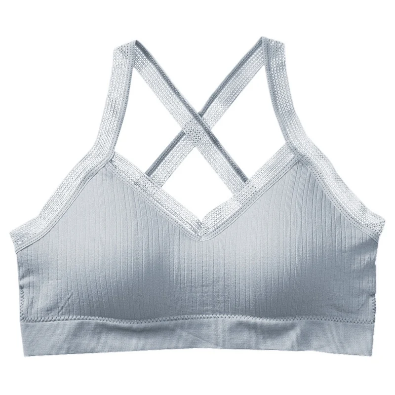 Solid Bralette Wireless Padded Bras Women Sexy Lingerie Cross Beauty ...