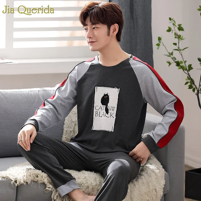Pijama Man Set 100% Cotton Men Sleepwear Big Size Pajamas 3xl 4xl 5xl ...