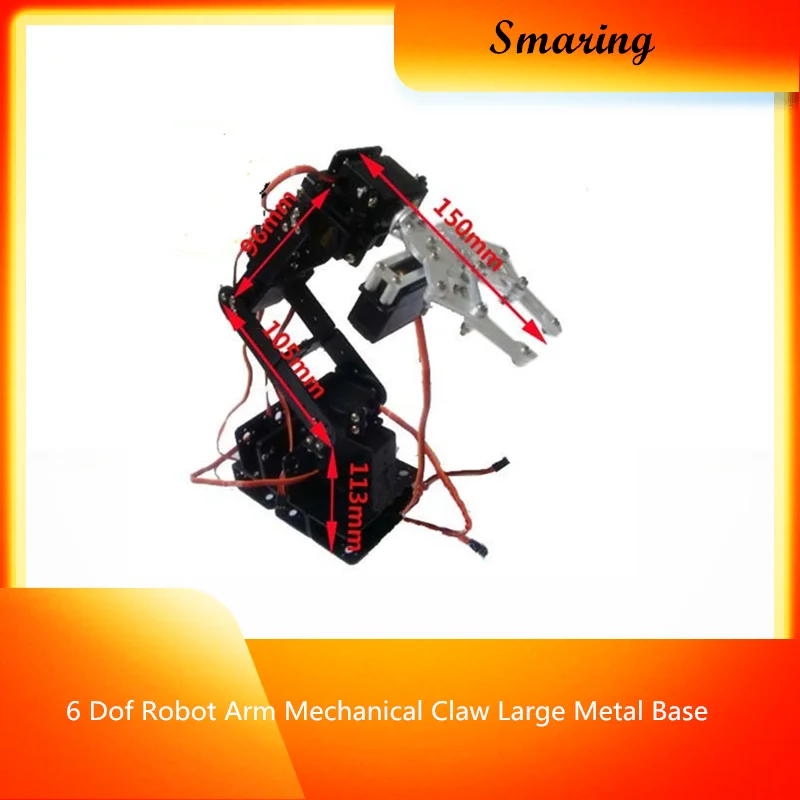 6-Dof-Robot-Arm-Mechanical-Claw-Large-Metal-Base-with-Optional-MG996R ...