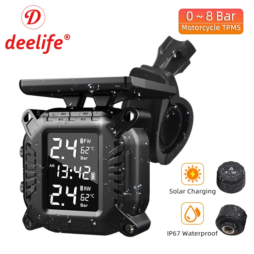Deelife Motorbike TPMS Motorcycle Tire Pressure Monitoring System for ...
