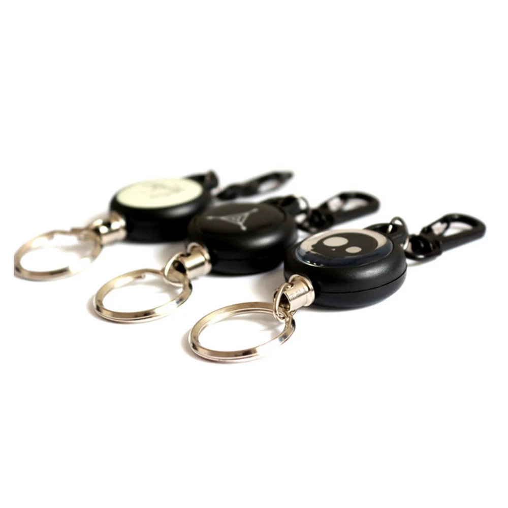60cm Retractable Keychain Holders Recoil Extendable Metal Wire Key ...