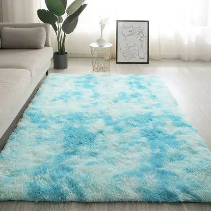 Long Hair Living Room Carpet Sofa Coffee Table Rug Bedroom Room Bay ...