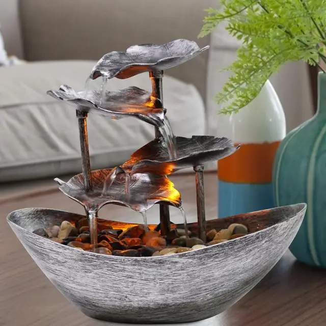 Relaxation Fountain For Office Indoor Waterfall Fountain With Fish Tank ...