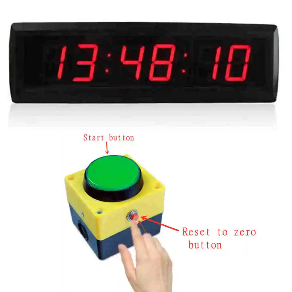 Large Hand-shot Button Led Countdown Clock Stopwatch,line Button Reset ...