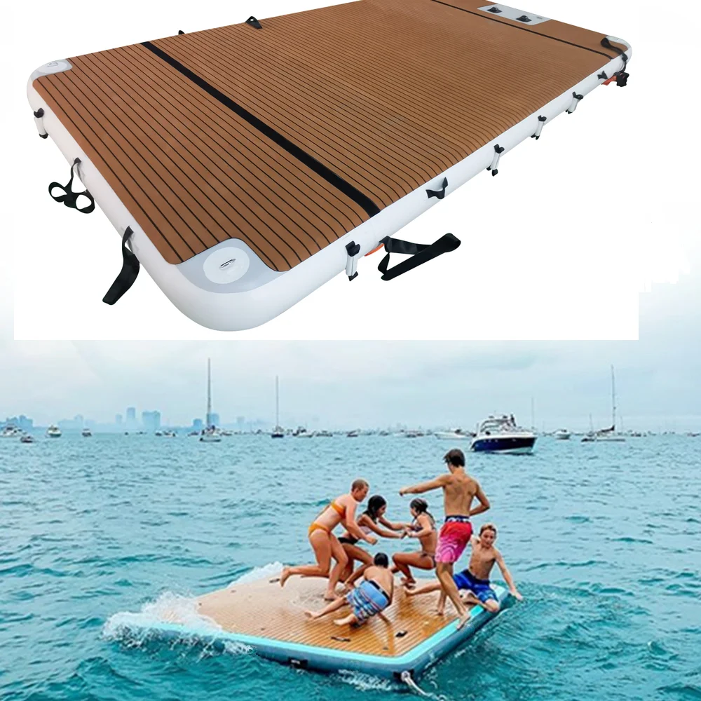 Inflatable Swimming Fishing Dock Drop Stitch Swimming Platform Floating ...