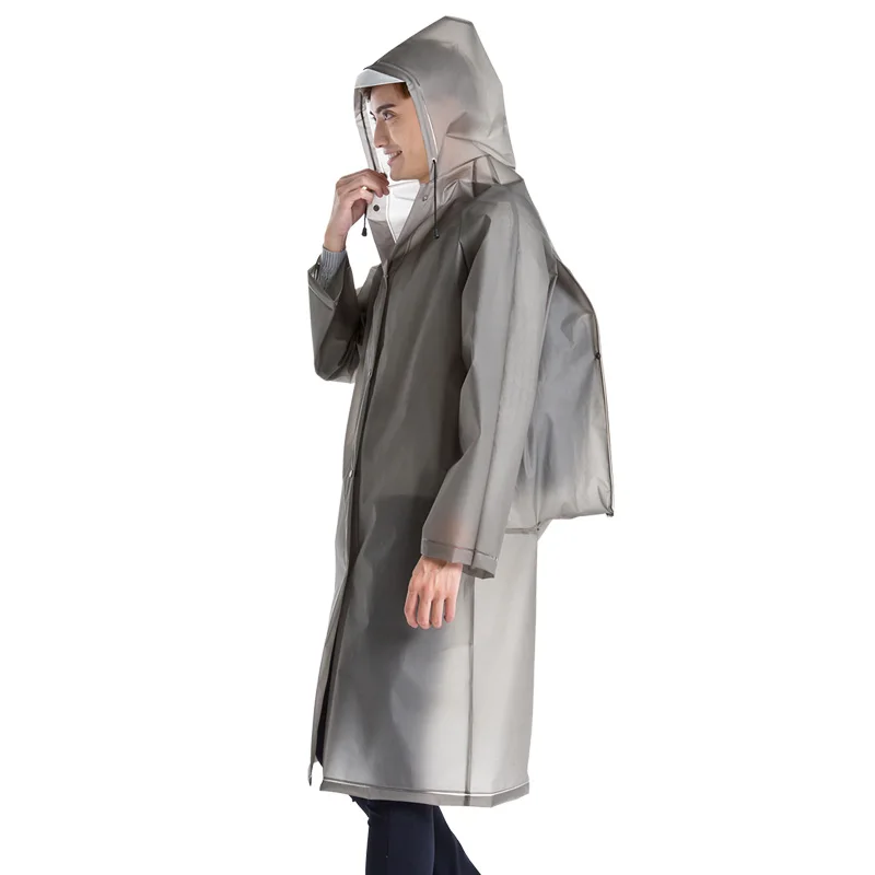 Waterproof Nylon Raincoat Jacket Transparent Long Overall Raincoat ...