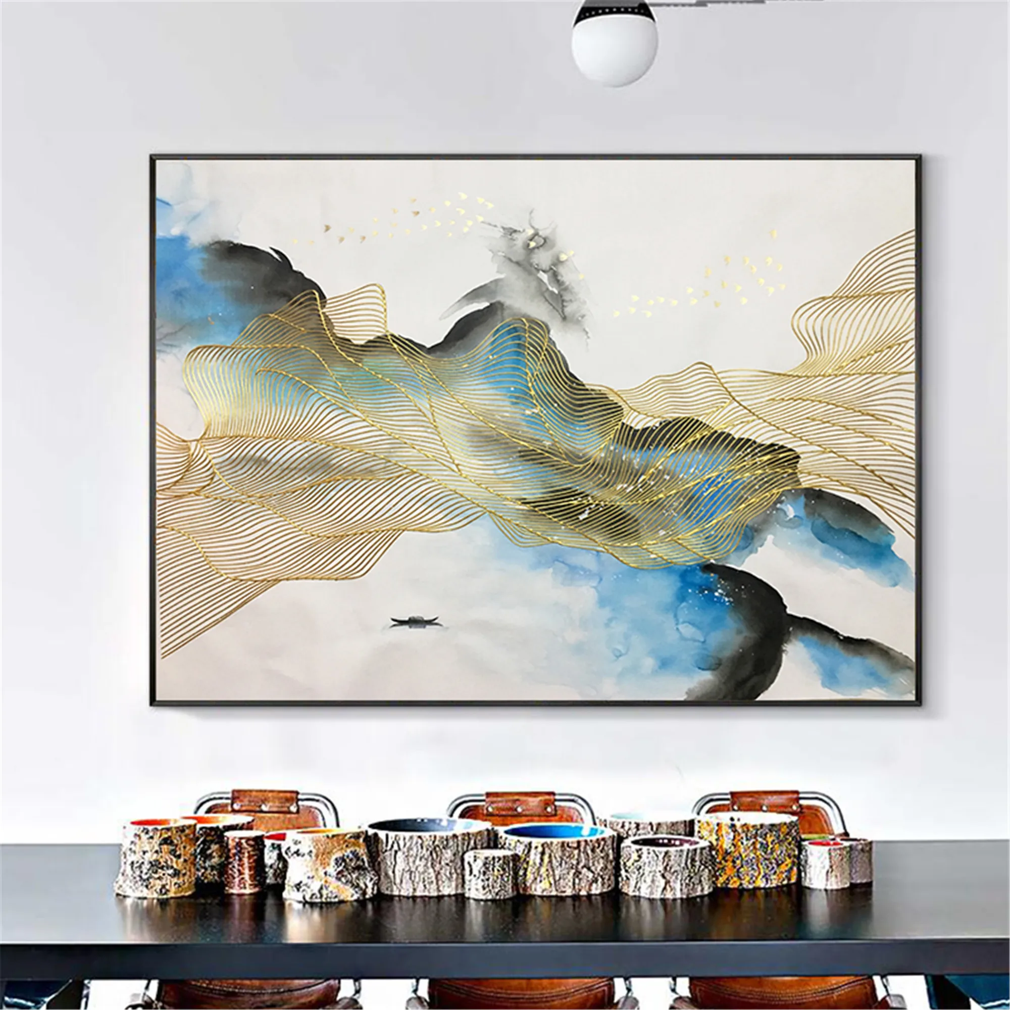 Gold kunst Abstrakte leinwand gemälde wand kunst bilder für wohnzimmer hause flur wand acryl ...