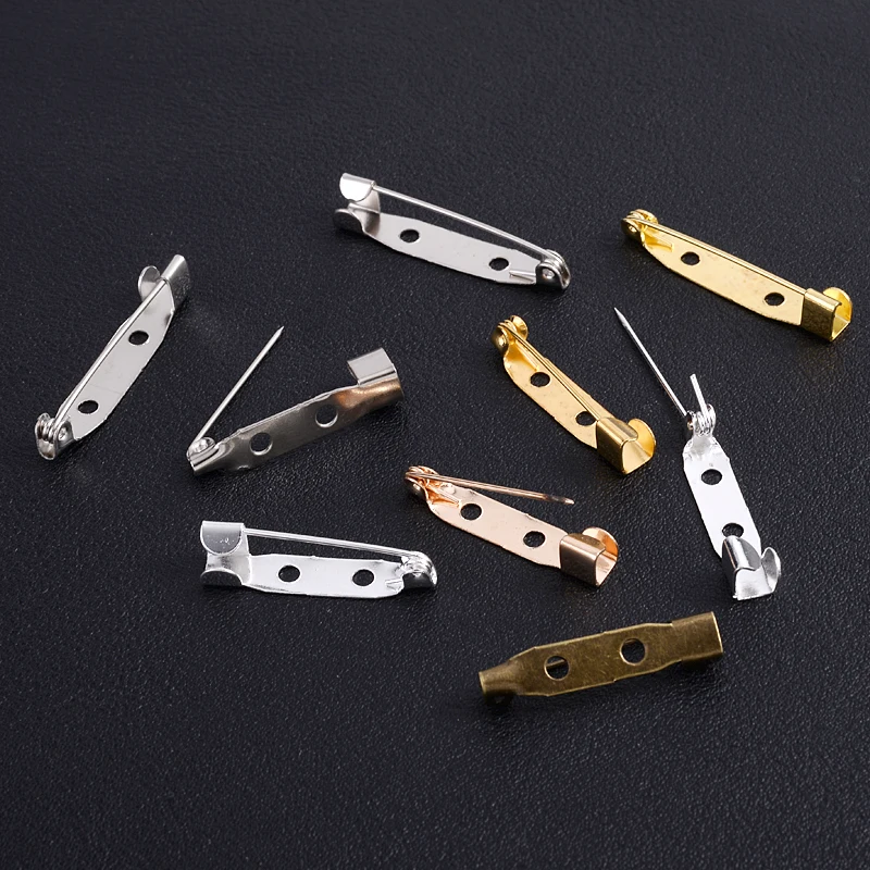 20-25-30mm-Safety-Pins-Brooch-Settings-Blank-Base-100Pcs-Lot-Rhodium ...