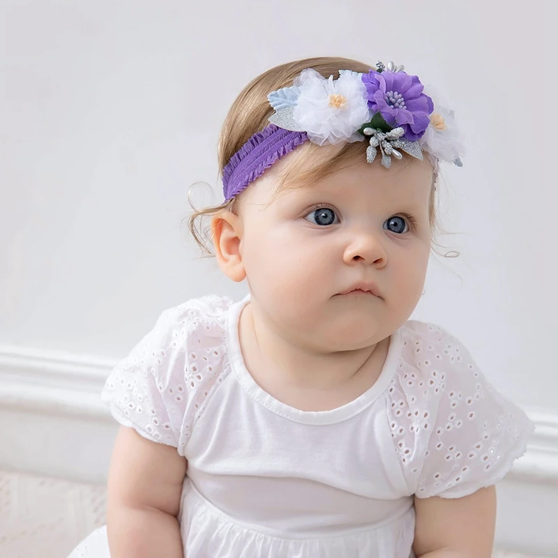 Purple Flower Girl Headbands