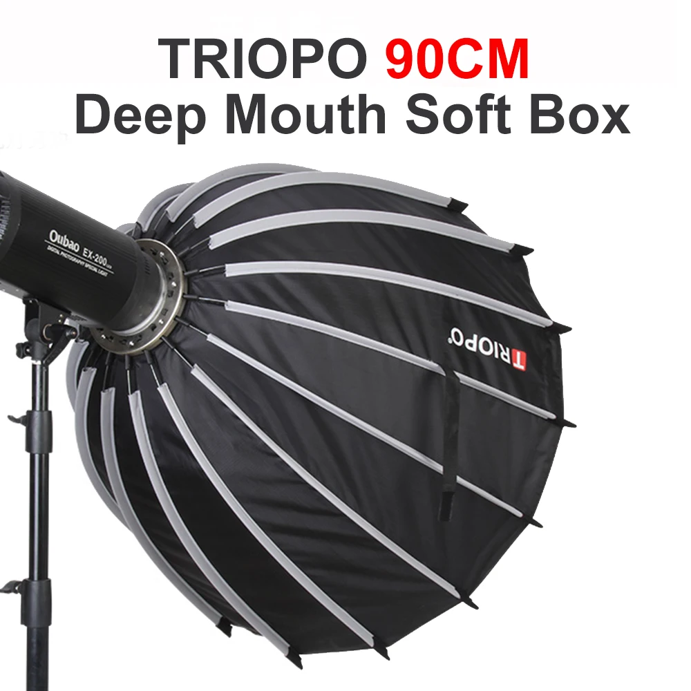 TRIOPO-90CM-professional-parabolic-Photography-softbox-Bowen-Flash-Deep ...