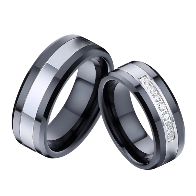 Matching Black Titanium Wedding Bands