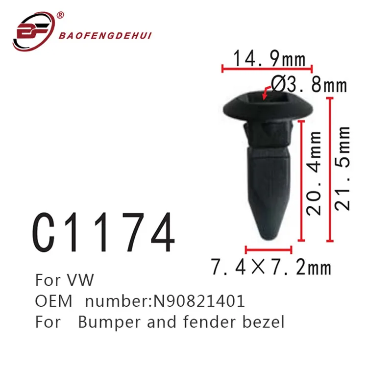 Vehicle Bumper And Fender Bezel Clip Clamp Fastener N90821401 For Audi ...