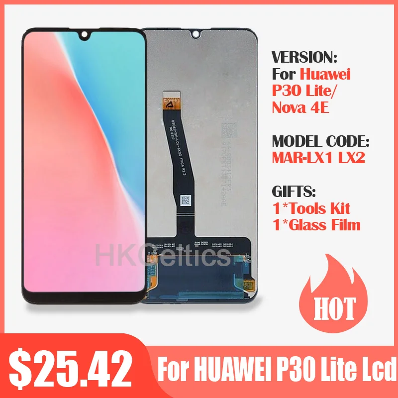 100% LCD Original con marco para HUAWEI P30 Lite pantalla Lcd para ...