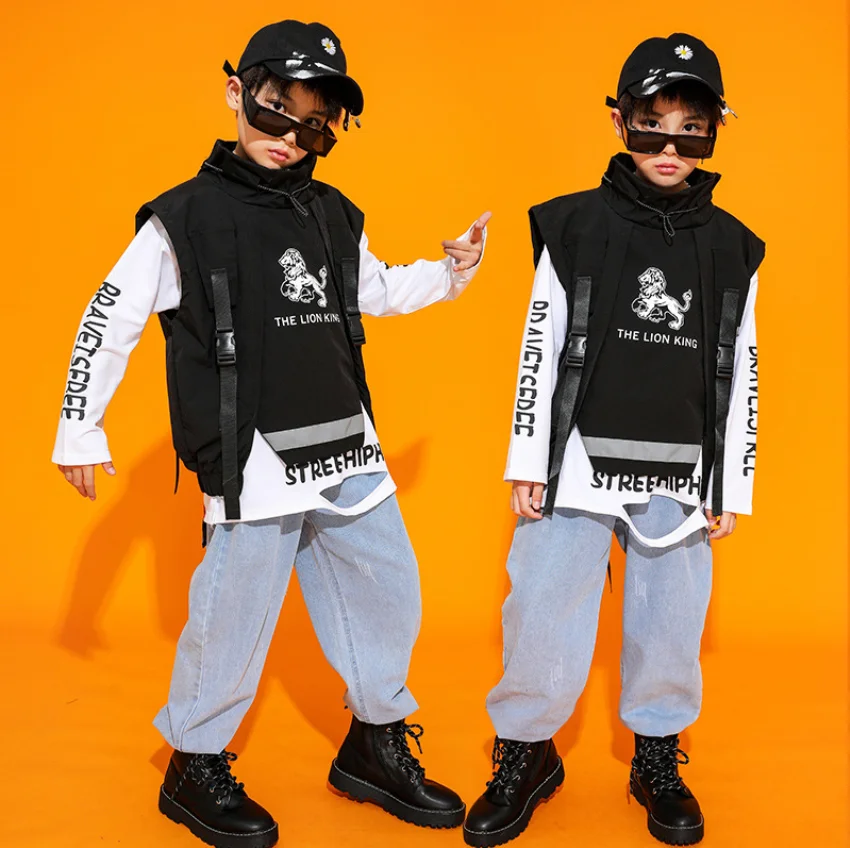 Teenagers Hip Hop Clothing set Jazz Dance Performance Clothes Ballroom ...