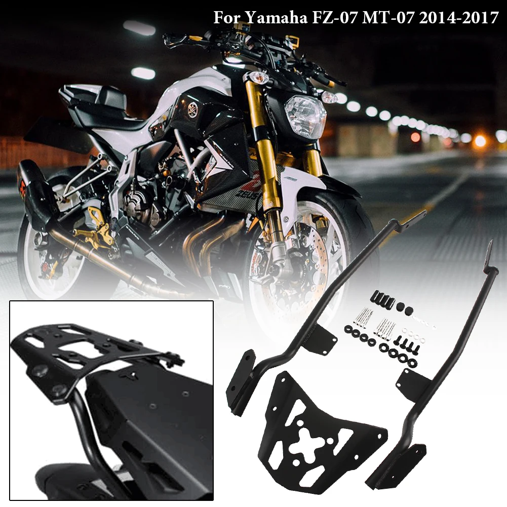 Mt-07 Fz-07 Motorcycle Black Rear Luggage Rack Carrier Support Shelf ...