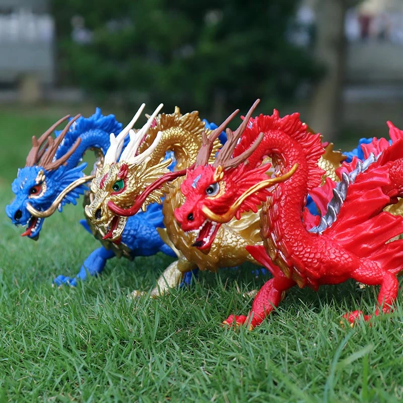 Oenux Simulation Big Size Chinese Mythological Dragon Animals Model ...