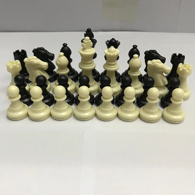 32 Medieval Plastic Chess Pieces Set King Height 49mm Chess Game ...