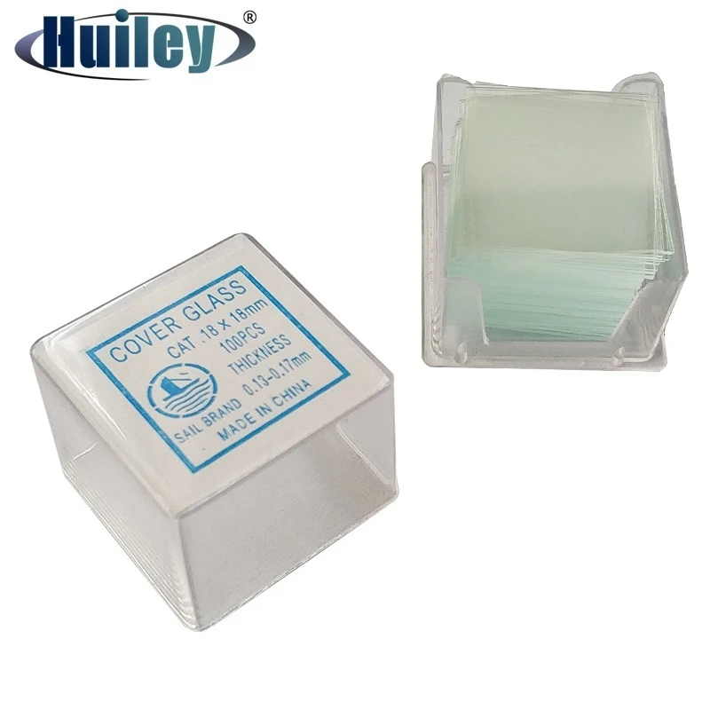 100pcs Professional Glass Cover Glass Microscope Cover Slips 18x18 Mm ...