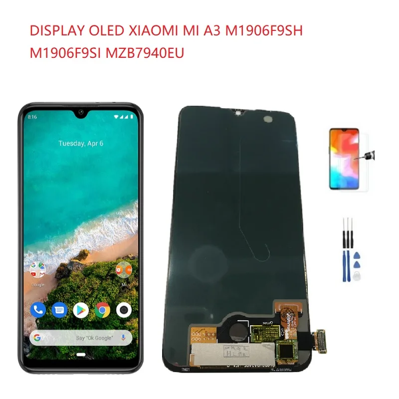 디스플레이 용 슈퍼 AMOLED 호환 Xiaomi Mi Mi A3 M1906F9SH M1906F9S 터치 스크린 디지타이저 ...
