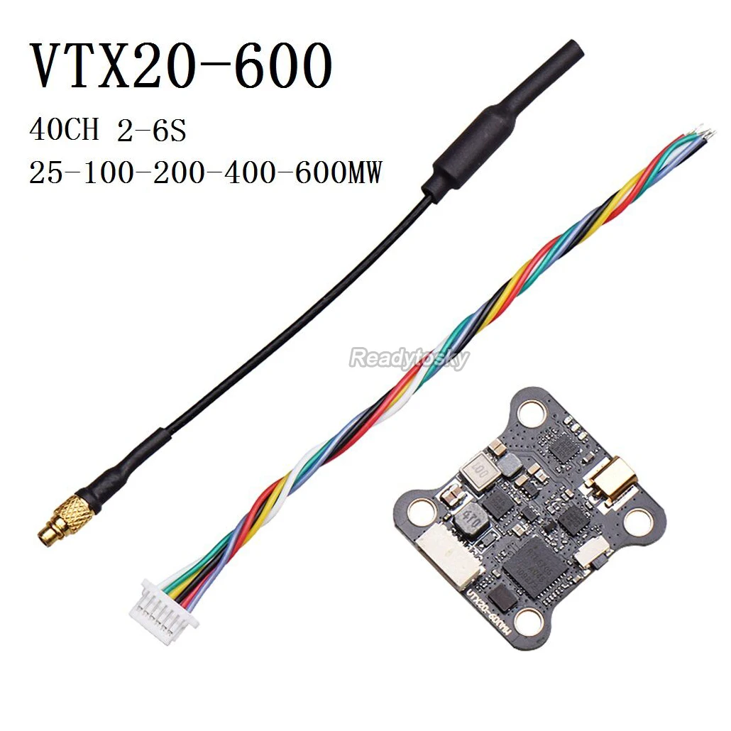 JHEMCU VTX20 600 5.8G 40CH Transimitter PitMode 25mW 100mW 200mW 400mW ...