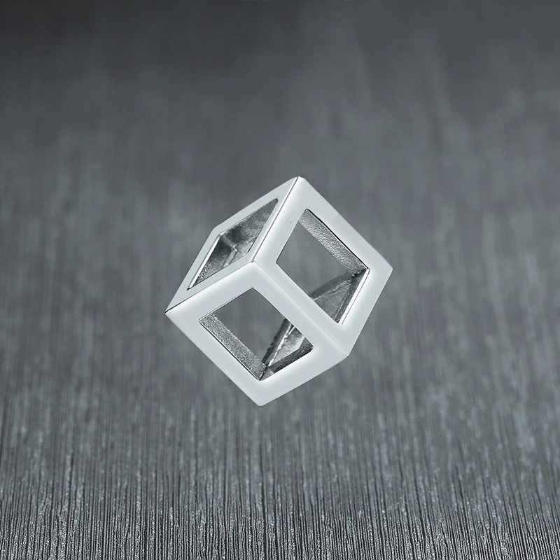 Vnox Retro Hollow Cube Pendant for Men Stainless Steel Square Vintage ...