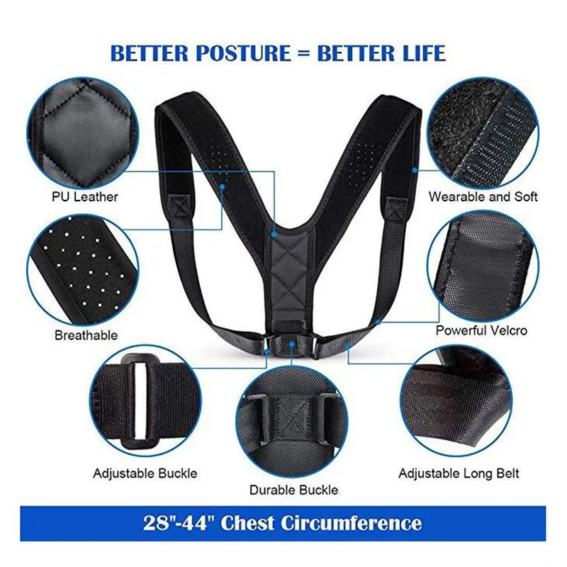 New Adult Body Shapers Back Support Brace Belt Corset Posture Corrector ...