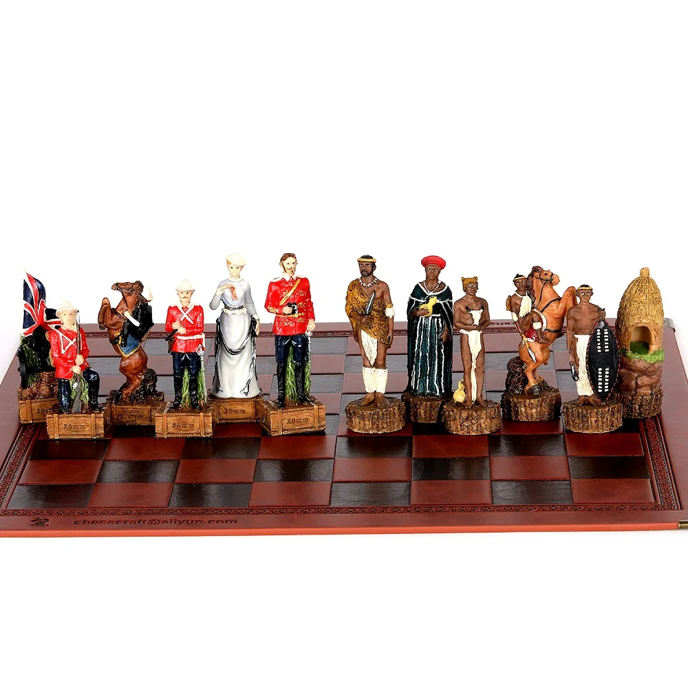 Chess-Set-With-32-African-Zulu-War-Chess-Pieces-Paired-With-Leather ...