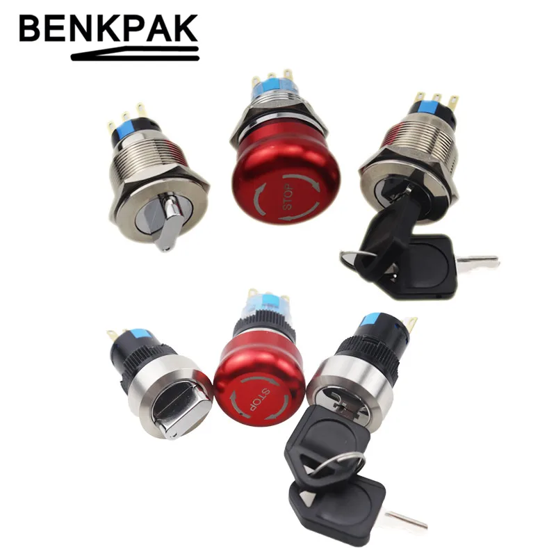 16/19/22mm mounting metal emergency stop switch e stop push button ...